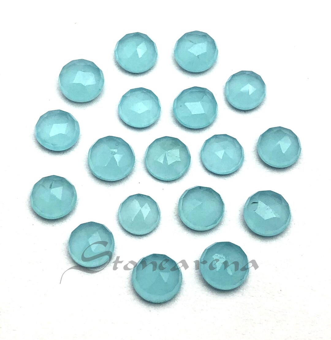 Loose Sky Chalcedony Rose Cut Cabochon Natural Sky Chalcedony - Etsy
