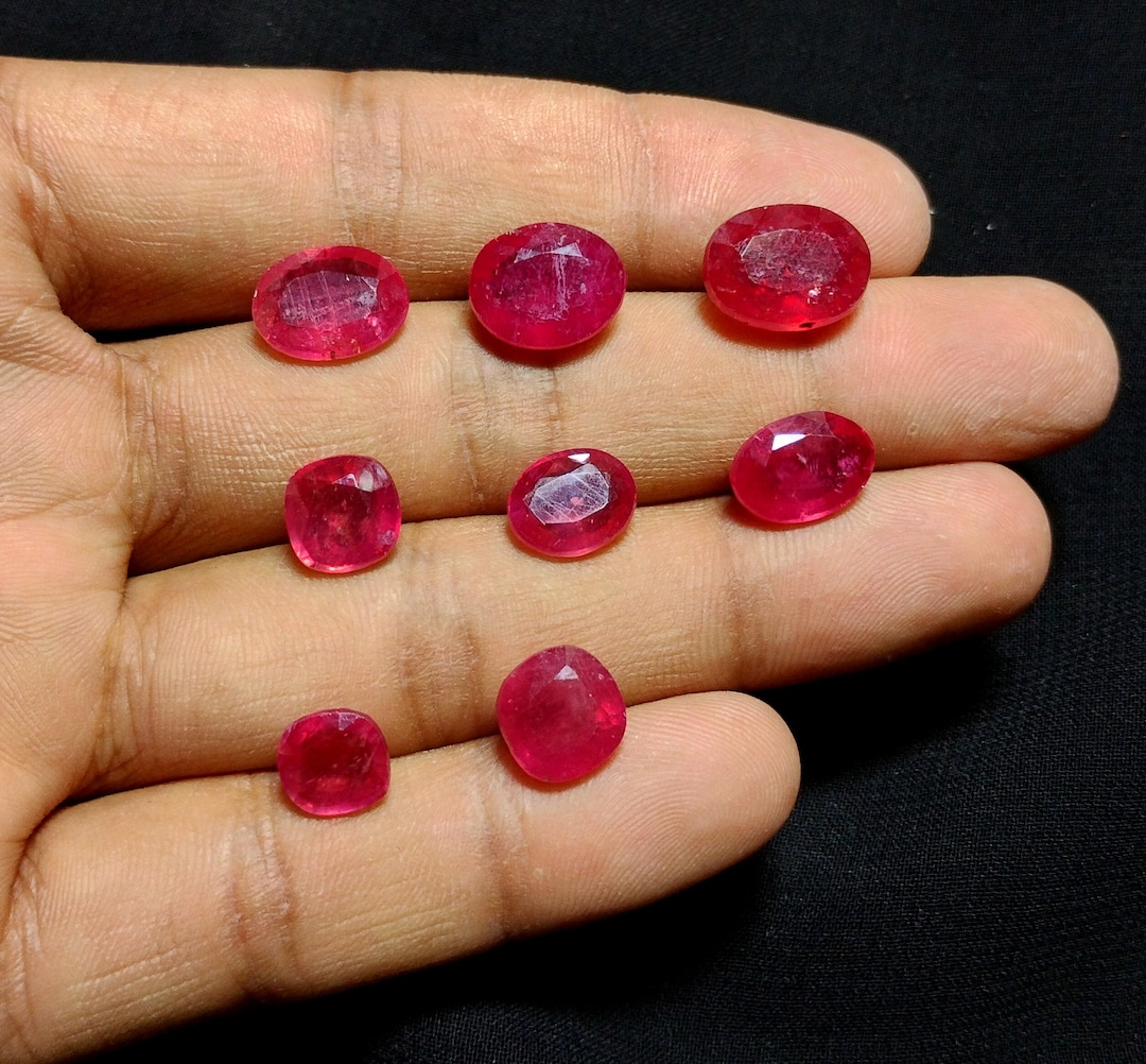 Top Quality Ruby Glass Filled Faceted Gemstone, Mix Shape Ruby Glass ...