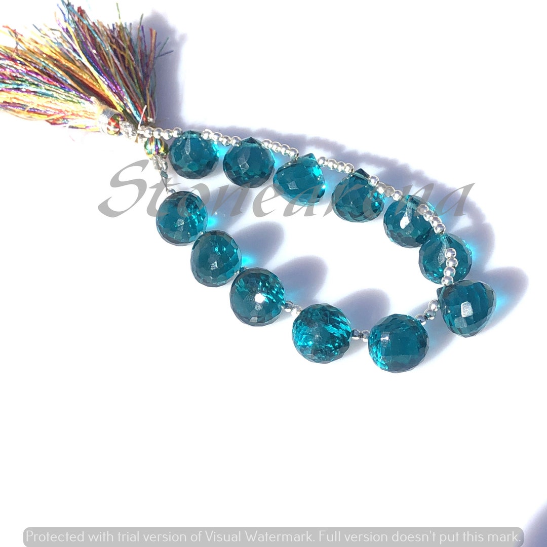 Paraiba Green Quartz Cut Layout Gemstone, Beaded Green Quartz Briolette ...