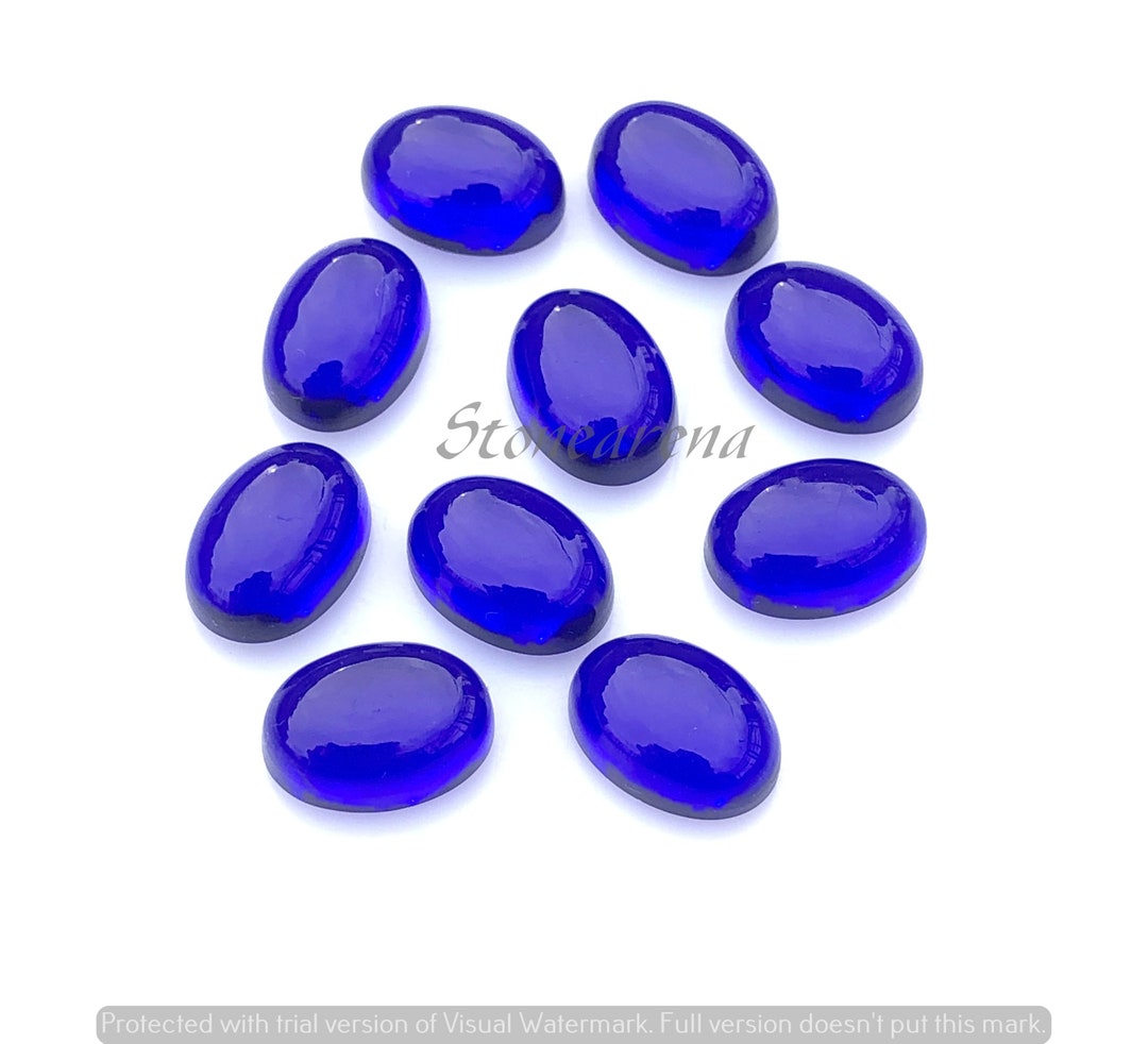 Cobalt Blue Quartz Oval Shape Loose Gemstone, Blue Quartz Cabochon ...