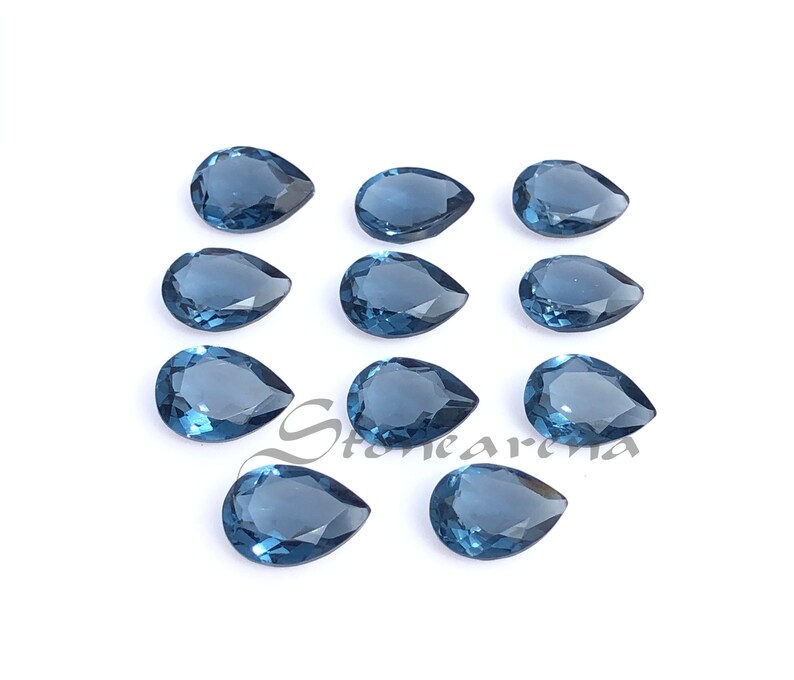 London Blue Quartz Pear Cut Gemstone Lot London Blue Quartz | Etsy