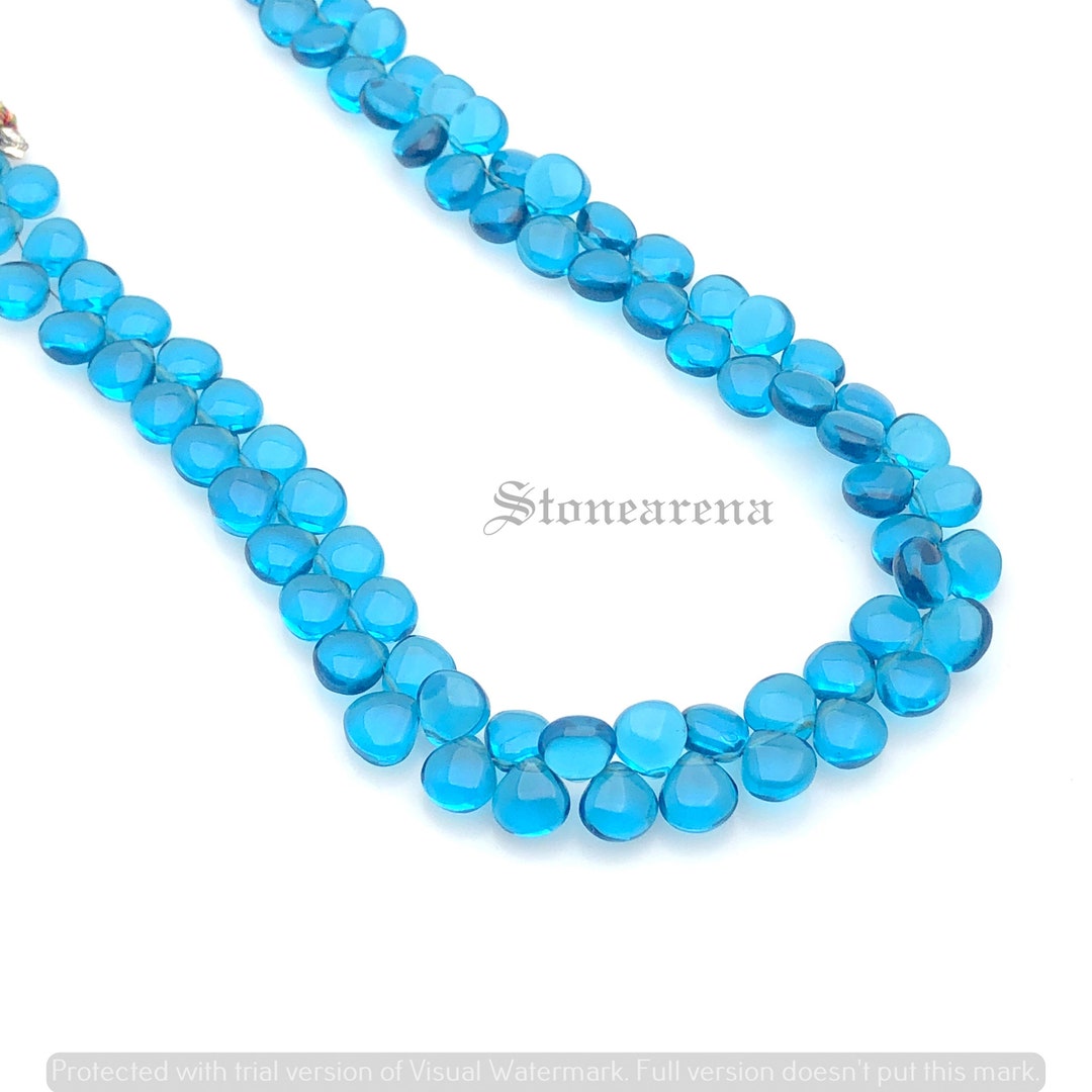 Paraiba Blue Quartz Beads, Blue Quartz Heart Shape Beads, Paraiba Blue ...