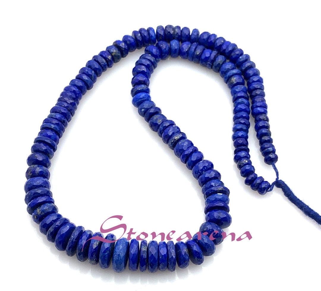 Natural Lapis Lazuli Rondelle Beads Lapis Lazuli Faceted - Etsy