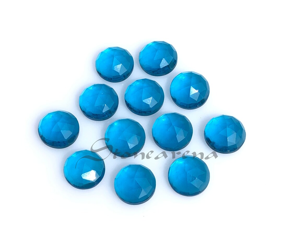 Paraiba Blue Quartz Rose Cut Gemstone, Blue Quartz Faceted Gemstone ...