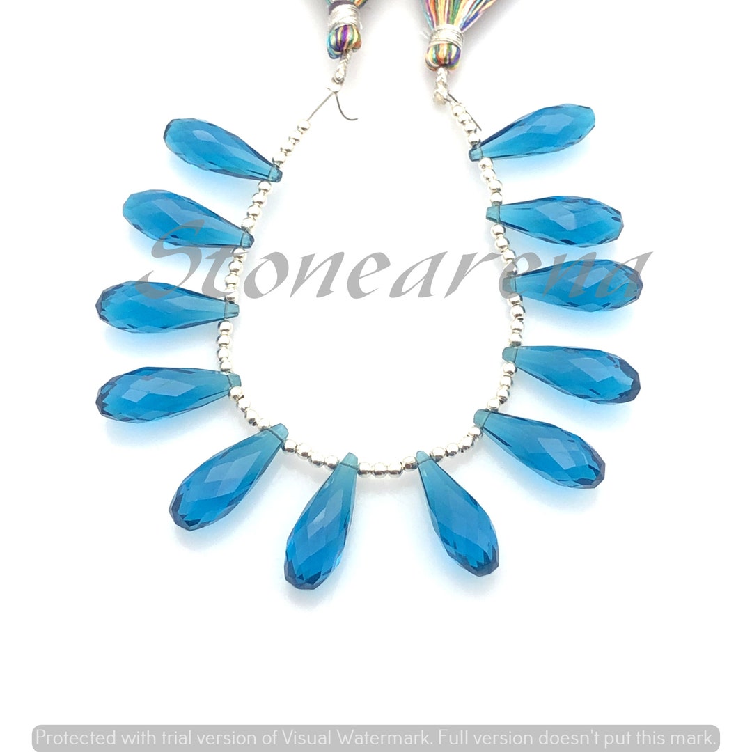 Paraiba Blue Quartz Layout Gemstone, Beaded Blue Quartz Faceted ...