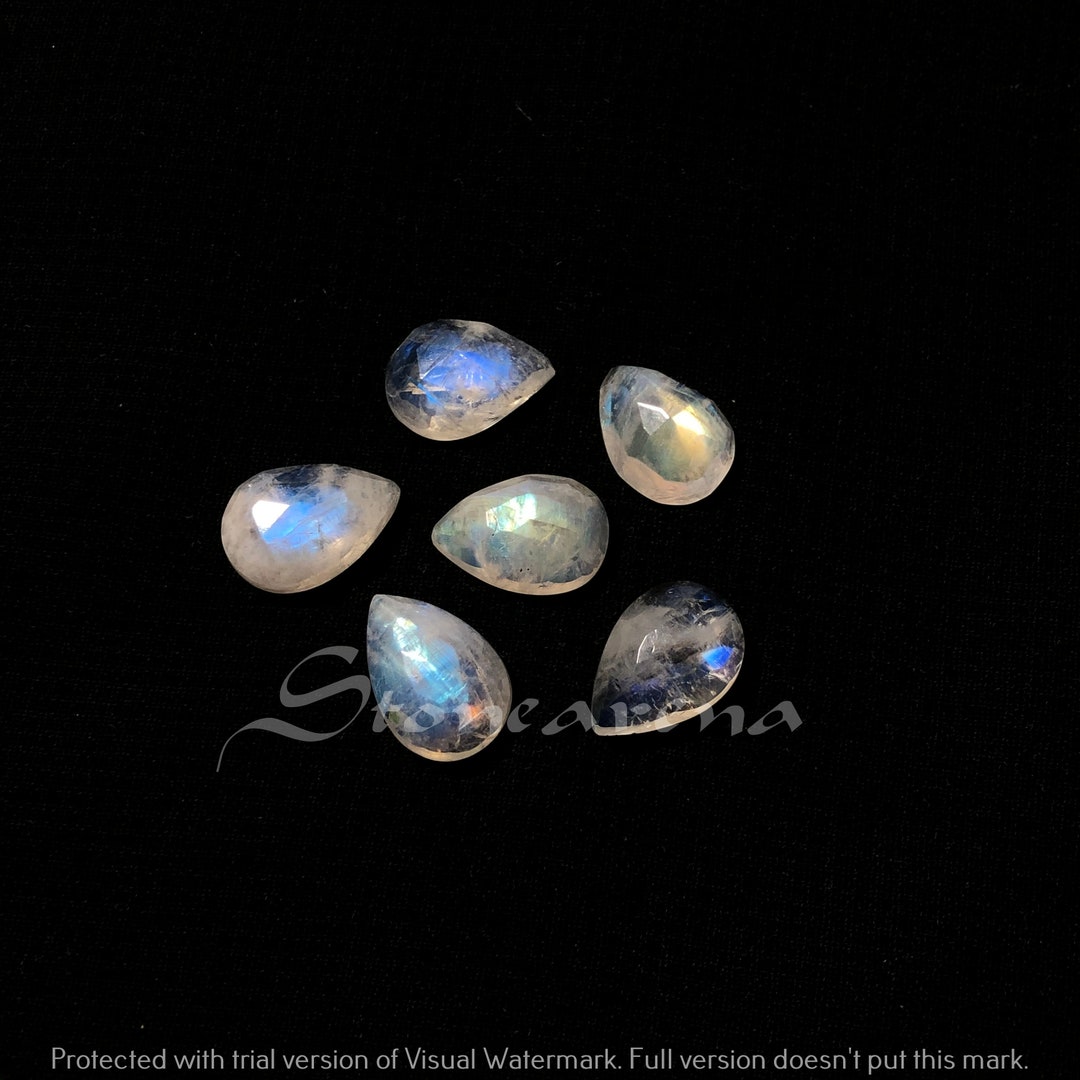 Natural Rainbow Moonstone Rose Cut Faceted, 13x9 Mm, Natural Rainbow ...