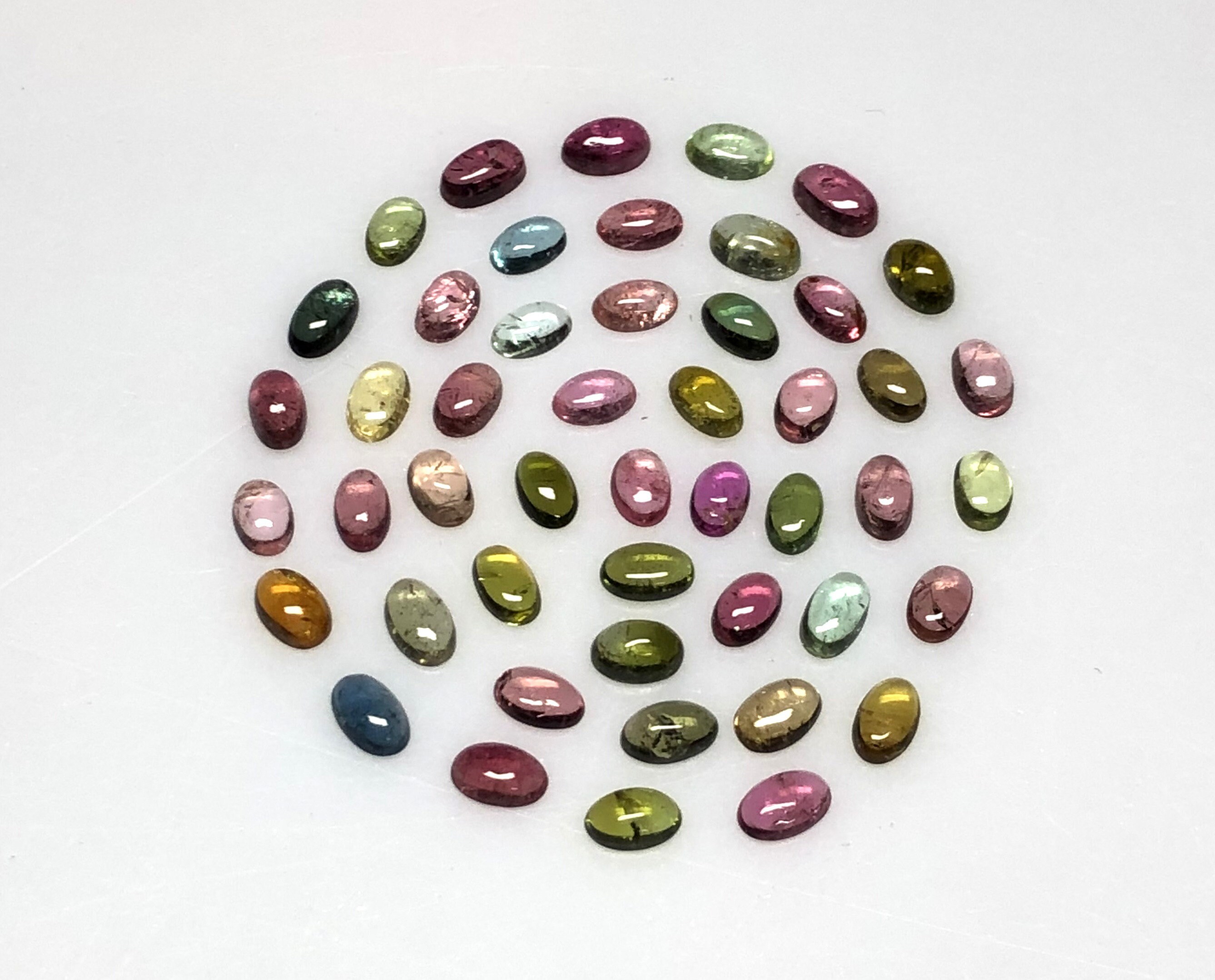 Tourmaline Oval Cabochon lot 5x3 mm 2 Cts Natural Multi | Etsy