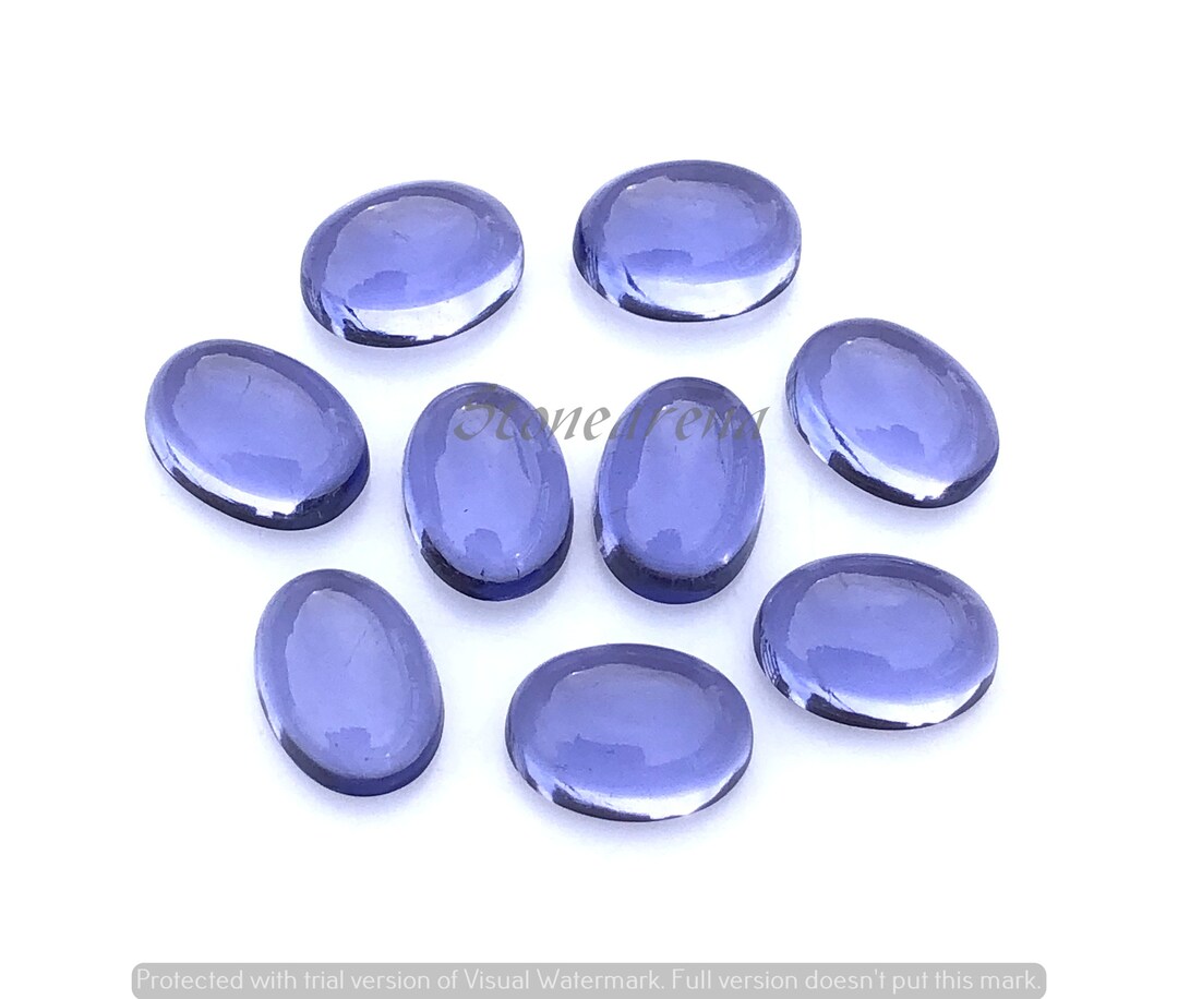 Iolite Blue Quartz Cabochon Gemstone: Oval AAA Grade, 10 Piece Lot - Etsy