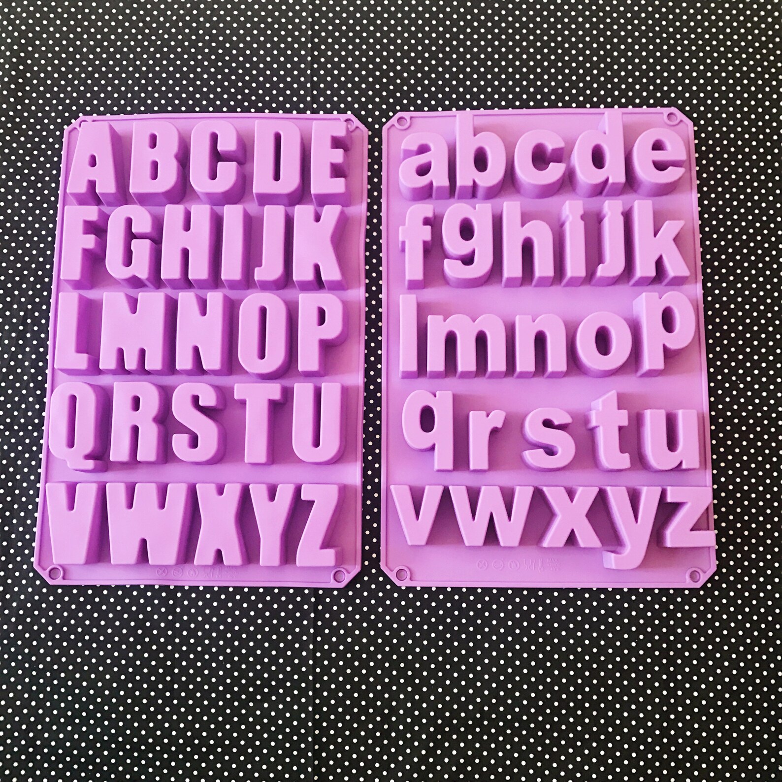 Set of Large Letter Alphabet and Lower Case A-Z Silicone Soap Mold Soap ...