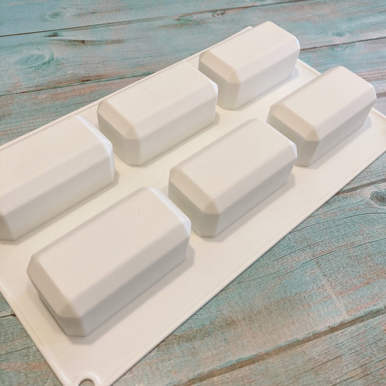 6 Cavities Rectangle Silicone Soap Mold Rectangle Soap Mold Silicone ...