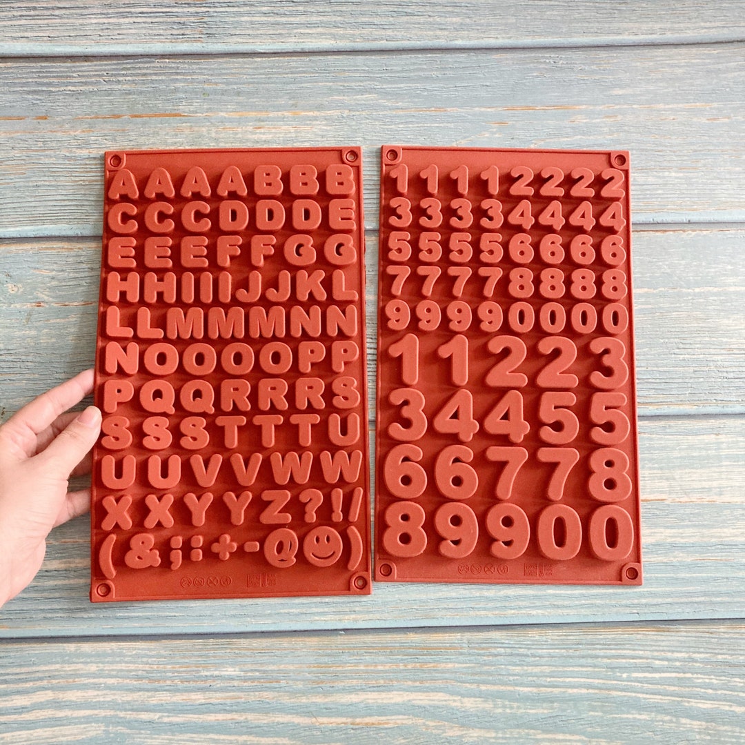 Set of Mini Letter Alphabet and Number Silicone Chocolate Mold Soap ...