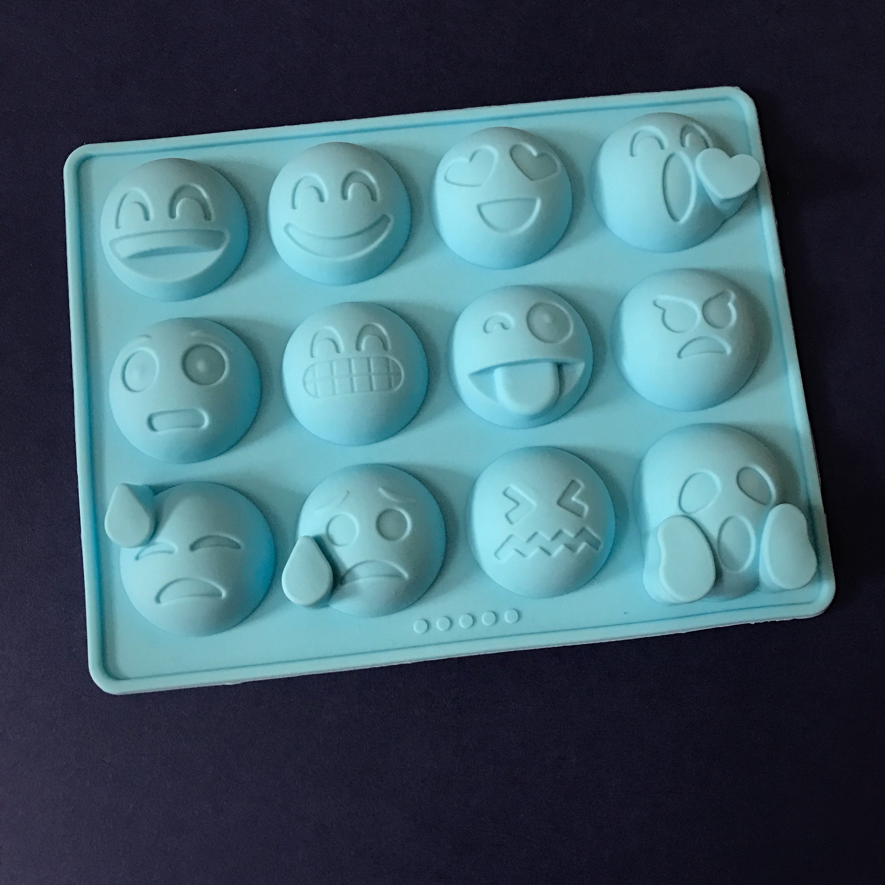 12 Cavities Mini Emoji Silicone Soap Mold Circle Soap Mold - Etsy