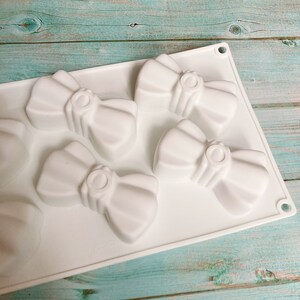 6 Cavities Bow Silicone Soap Mold Circle Soap Mold Silicone Molds Bow ...