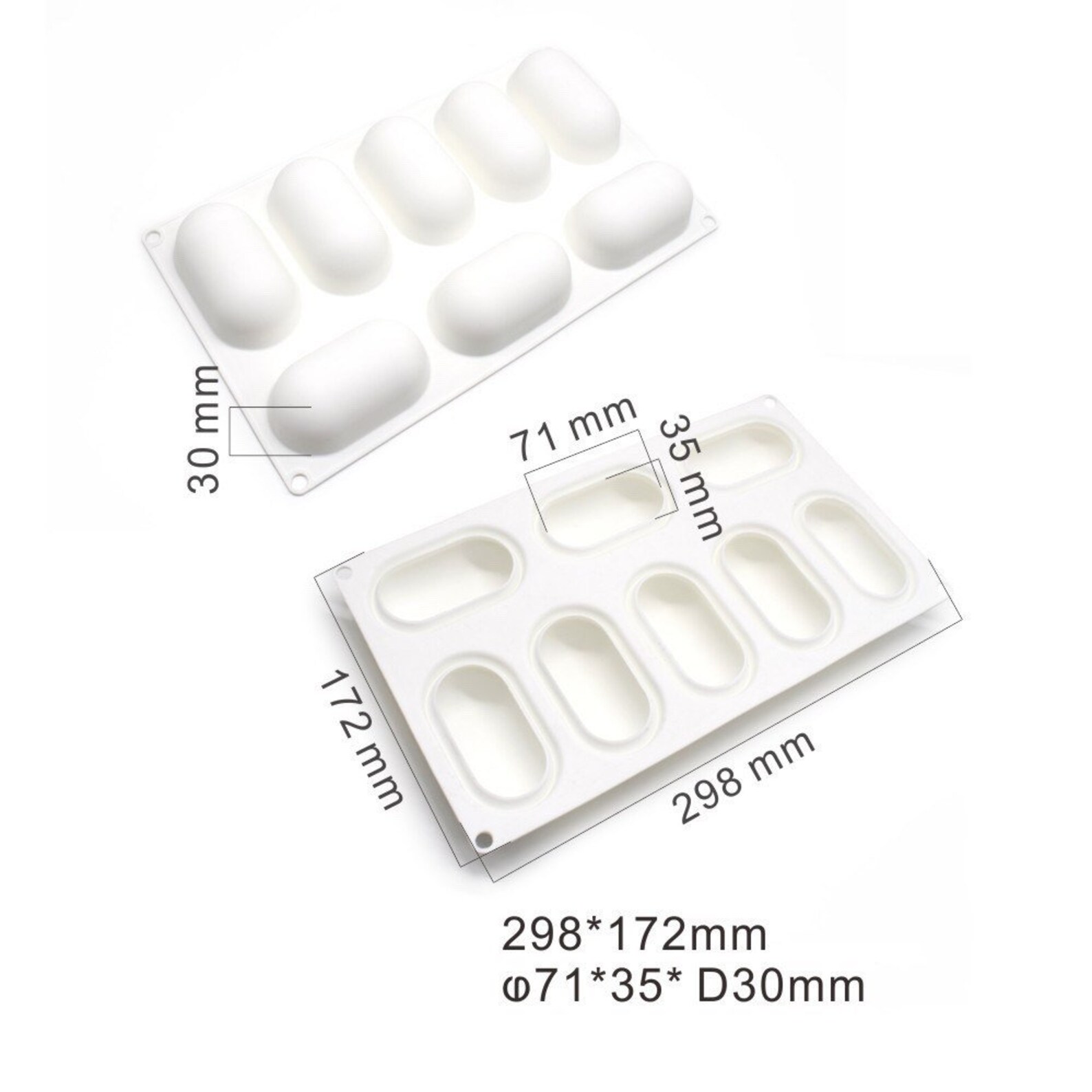 8 Cavities Pill Shaped Oval Silicone Soap Mold Oval Soap Mold - Etsy ...