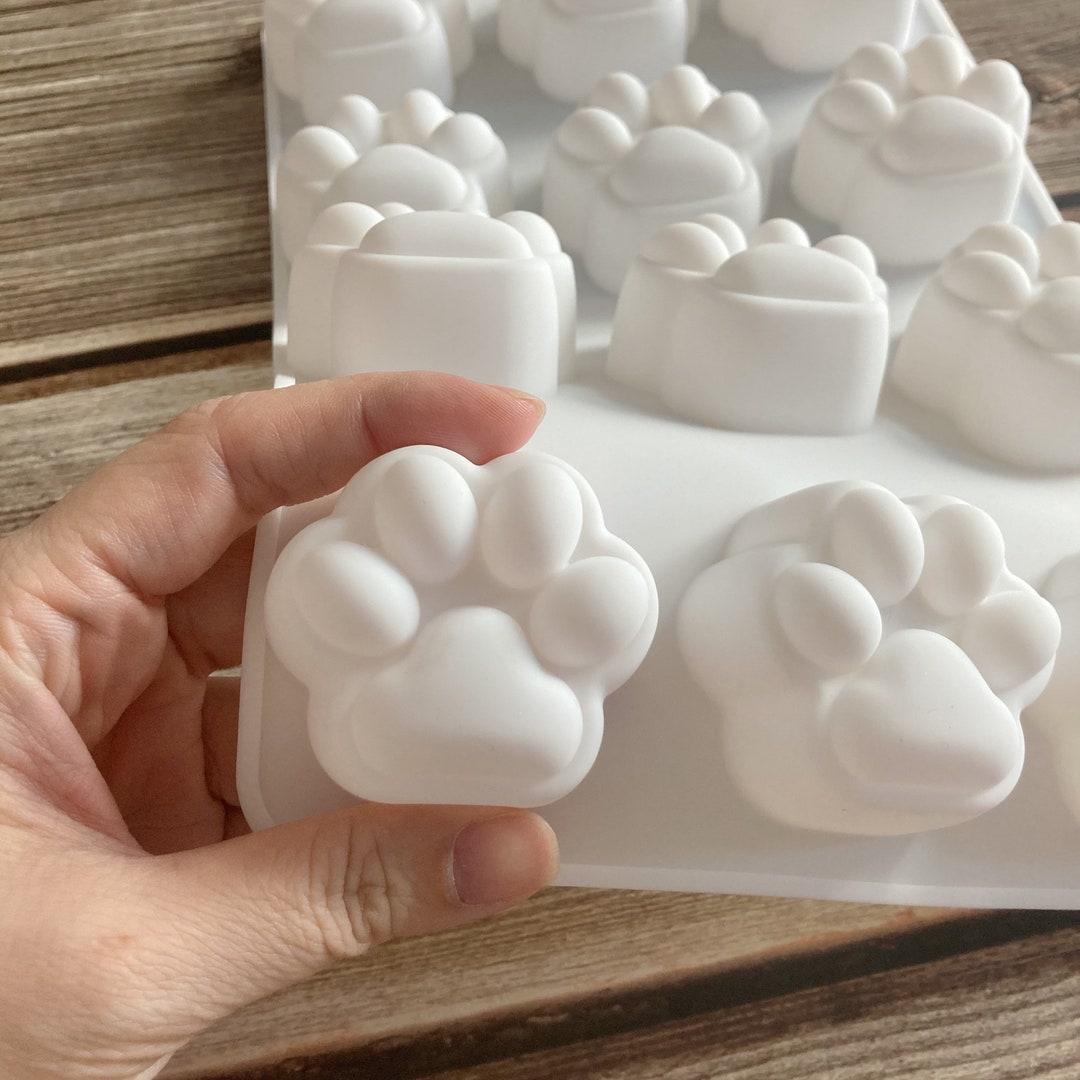 12 Cavities Cat Paw Silicone Soap Mold Paw Soap Mold Silicone Molds Paw ...