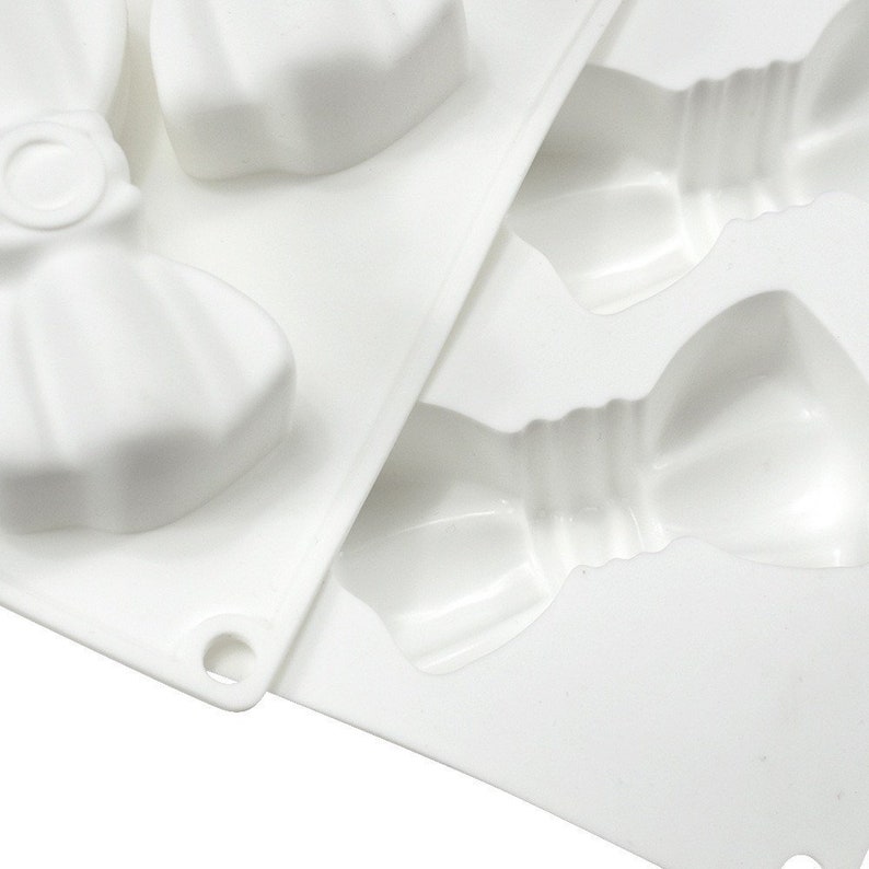 6 Cavities Bow Silicone Soap Mold Circle Soap Mold Silicone Molds Bow ...