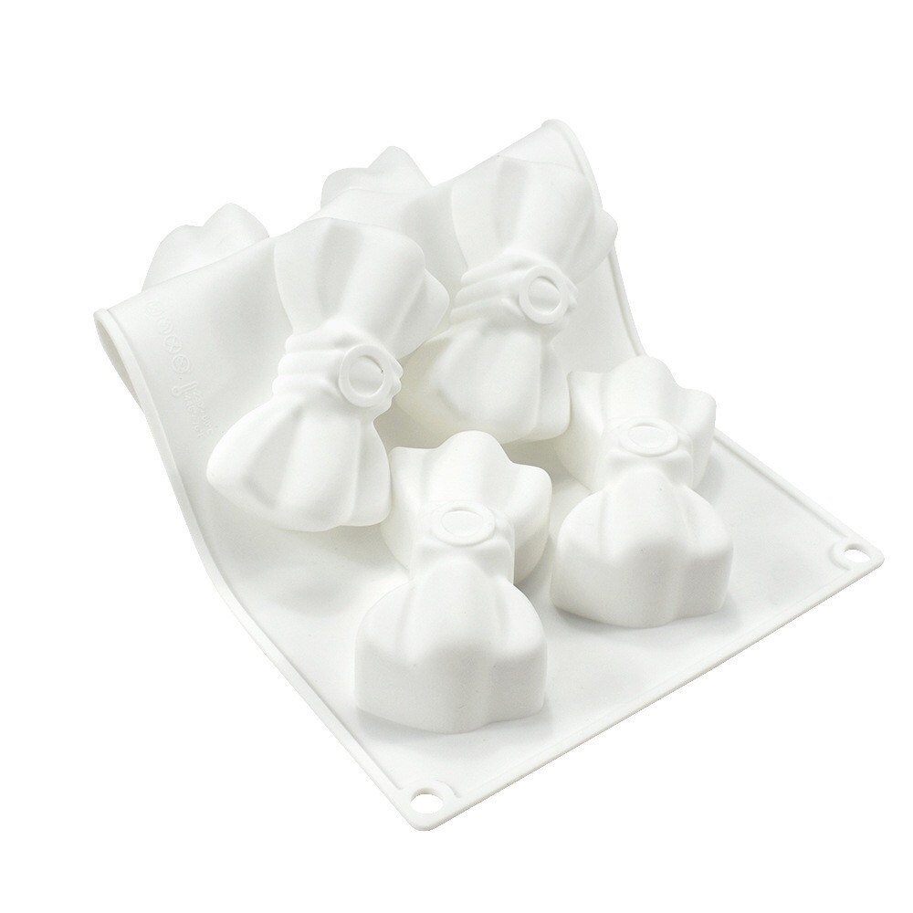 6 Cavities Bow Silicone Soap Mold Circle Soap Mold Silicone Molds Bow ...