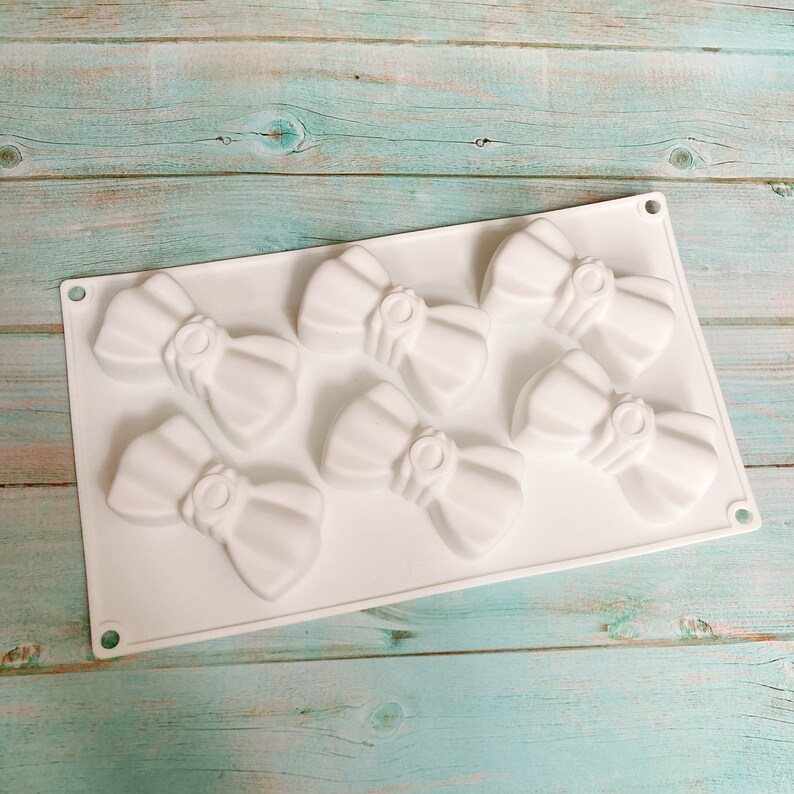 6 Cavities Bow Silicone Soap Mold Circle Soap Mold Silicone Molds Bow ...