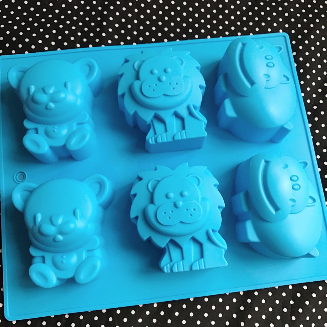 6 Cavities Animals Silicone Soap Mold Lion Mold Bear Mold Hippo Mold - Etsy