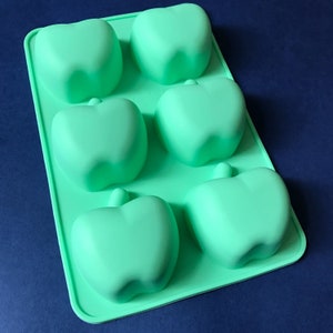 6 Cavities Apple Silicone Soap Mold Apple Soap Mold Silicone Molds ...