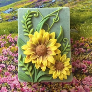 Sun Flower Silicone Soap Mold Flower Soap Mold Silicone Molds Rose ...