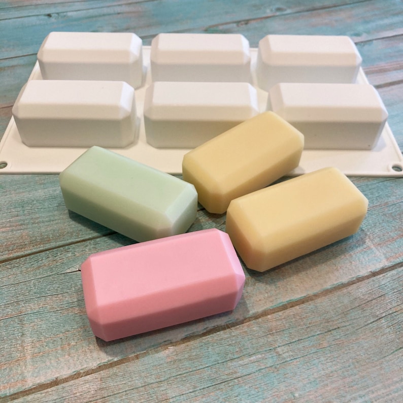 6 Cavities Rectangle Silicone Soap Mold Rectangle Soap Mold Silicone ...