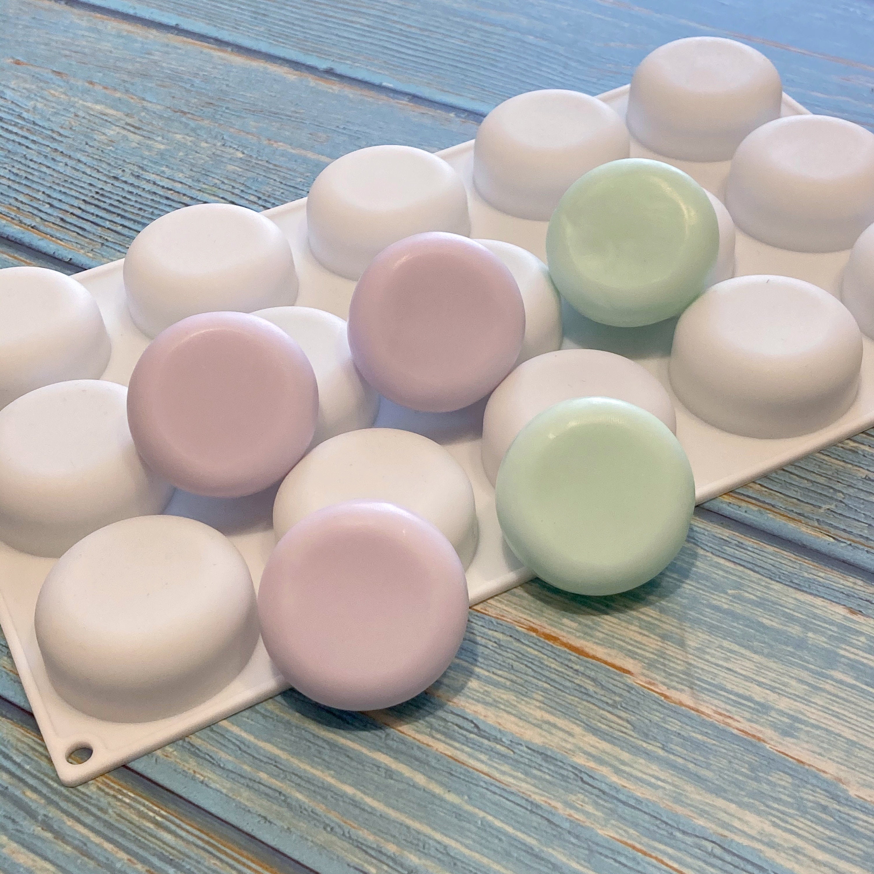 SMALL 15 Cavities Circle Silicone Soap Mold Circle Soap Mold Silicone ...