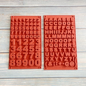 Set of Mini Letter Alphabet and Number Silicone Chocolate Mold Soap ...