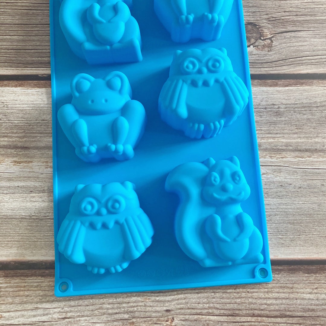 6 Cavities Cute Animals Silicone Soap Mold Owl Silicone Mold Squirrel ...