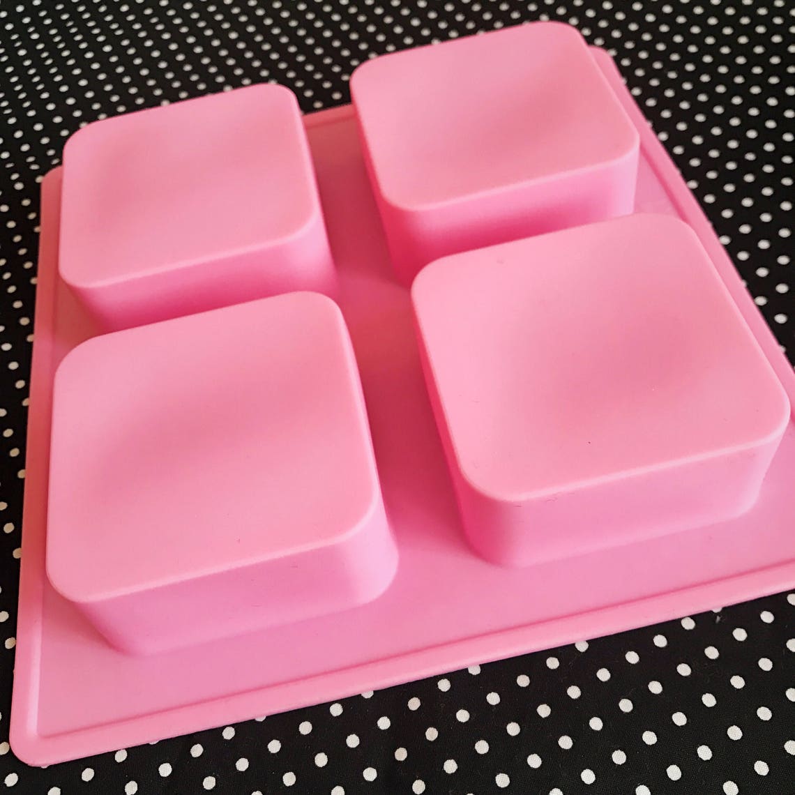 4 Cavities Square Bars Silicone Soap Mold Square Soap Mold | Etsy