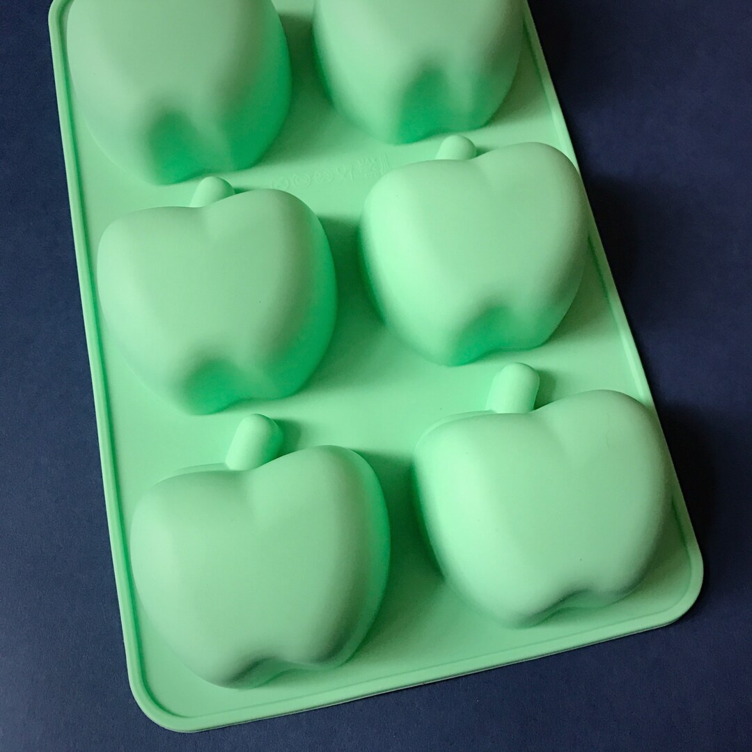 6 Cavities Apple Silicone Soap Mold Apple Soap Mold Silicone Molds ...
