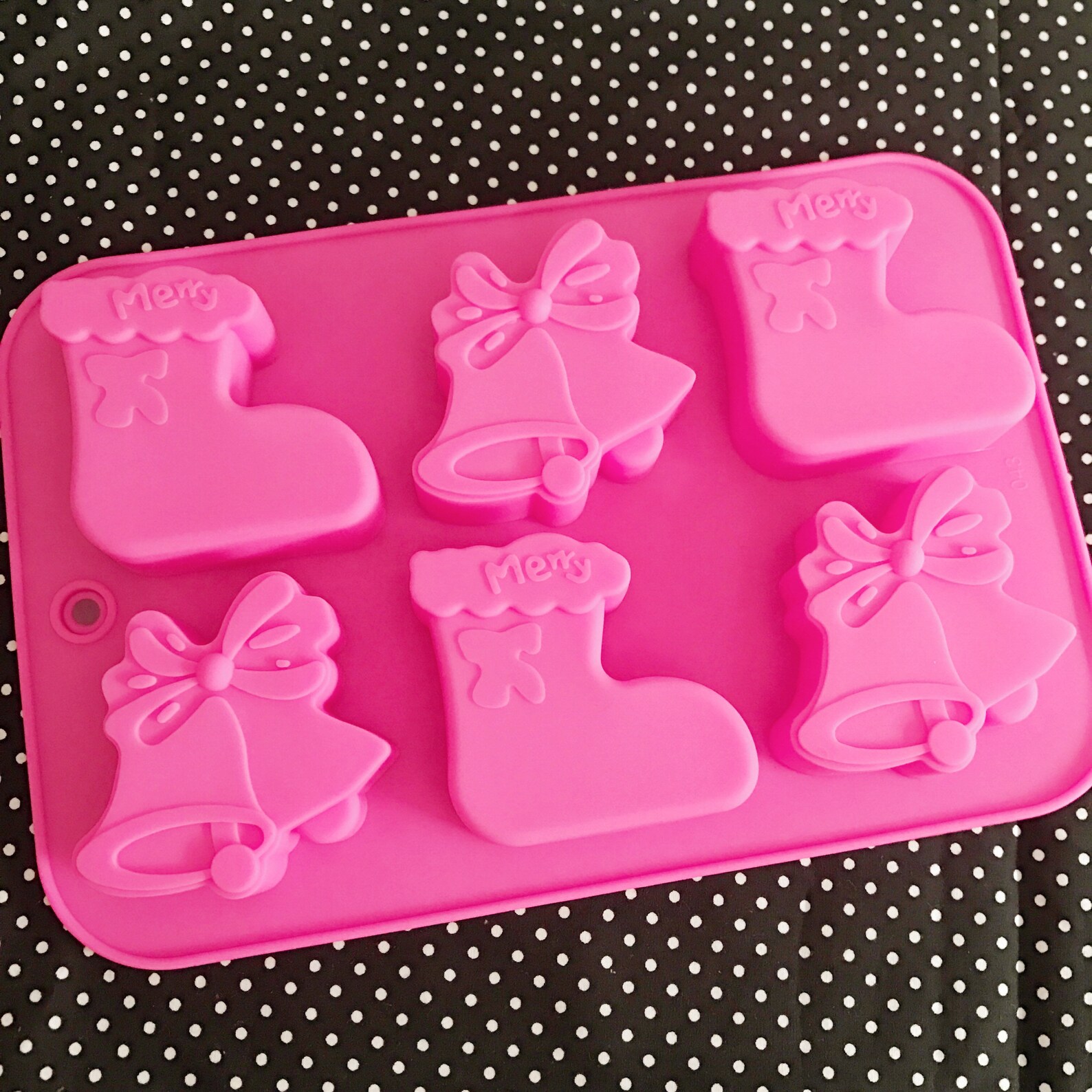 6 Cavities Christmas Socks and Bell Silicone Soap Molds - Etsy
