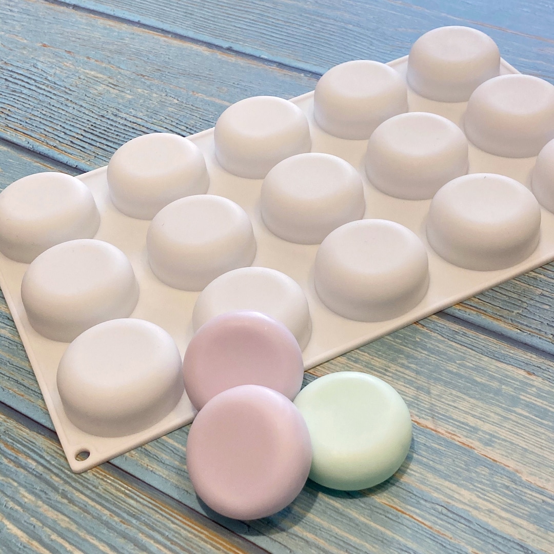 SMALL 15 Cavities Circle Silicone Soap Mold Circle Soap Mold Silicone ...