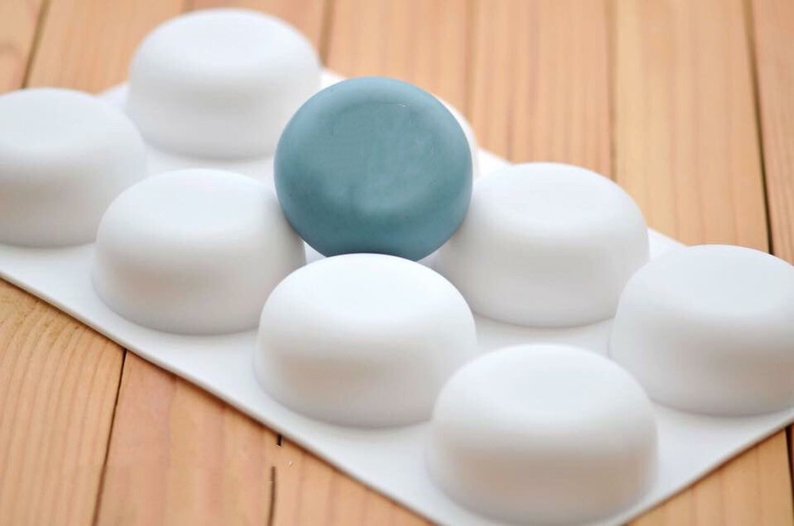8 Cavities Circle Silicone Soap Mold Circle Soap Mold Silicone Molds ...