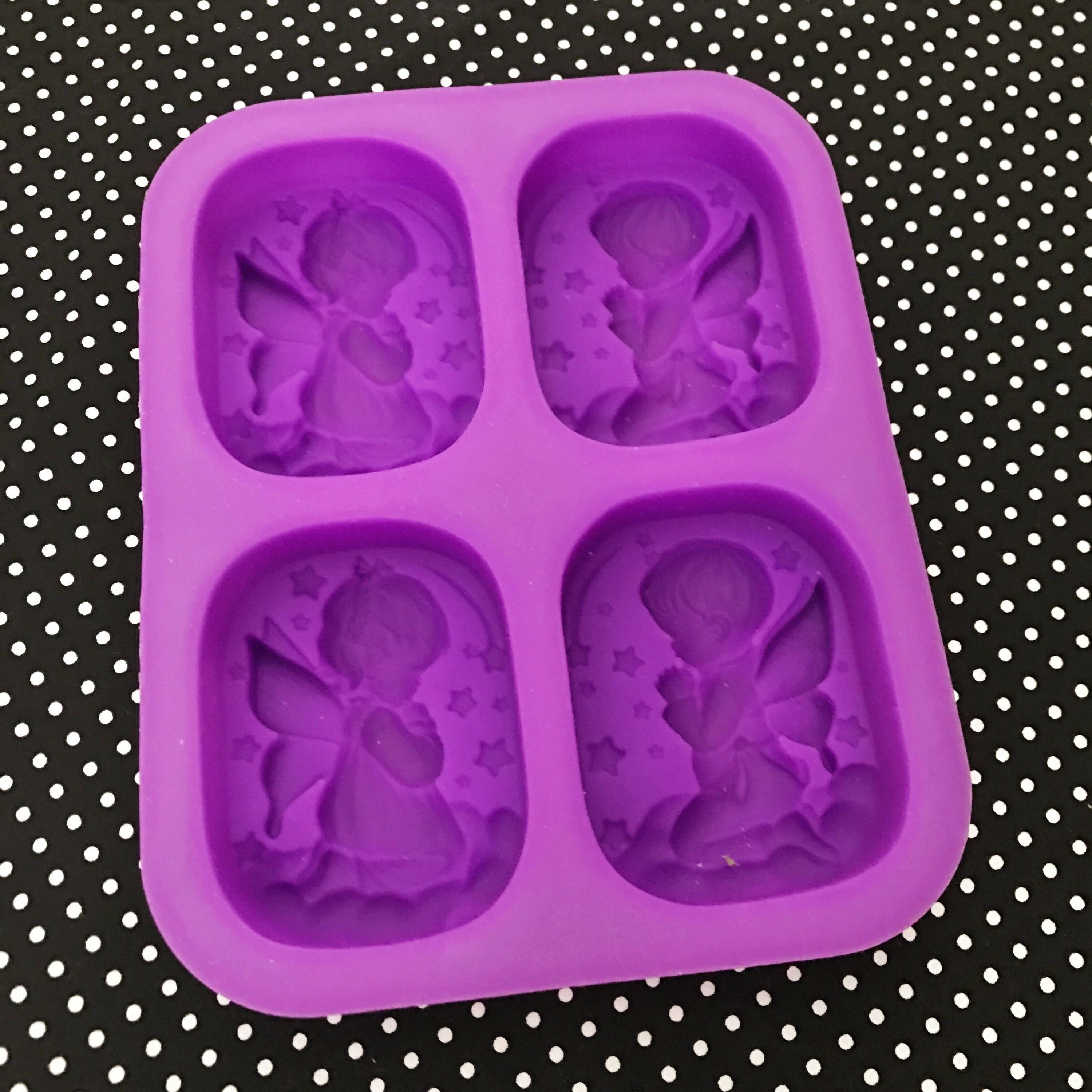 4 Cavities Angel Boys Angel Girls Silicone Soap Mold Rectangle Soap ...