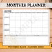 Blank A3 Size Monthly Planner Sheet Printable PDF File No Pre-filled ...