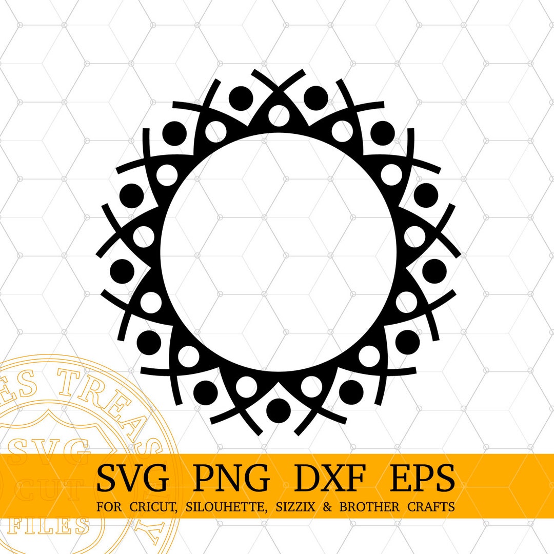 Circle Monogram Frames Svg Png Dxf Eps Cut Files for Cricut and ...