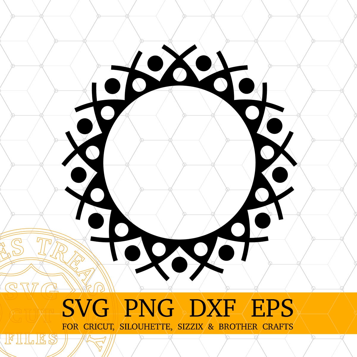 Circle Monogram Frames Svg Png Dxf Eps Cut Files for Cricut | Etsy