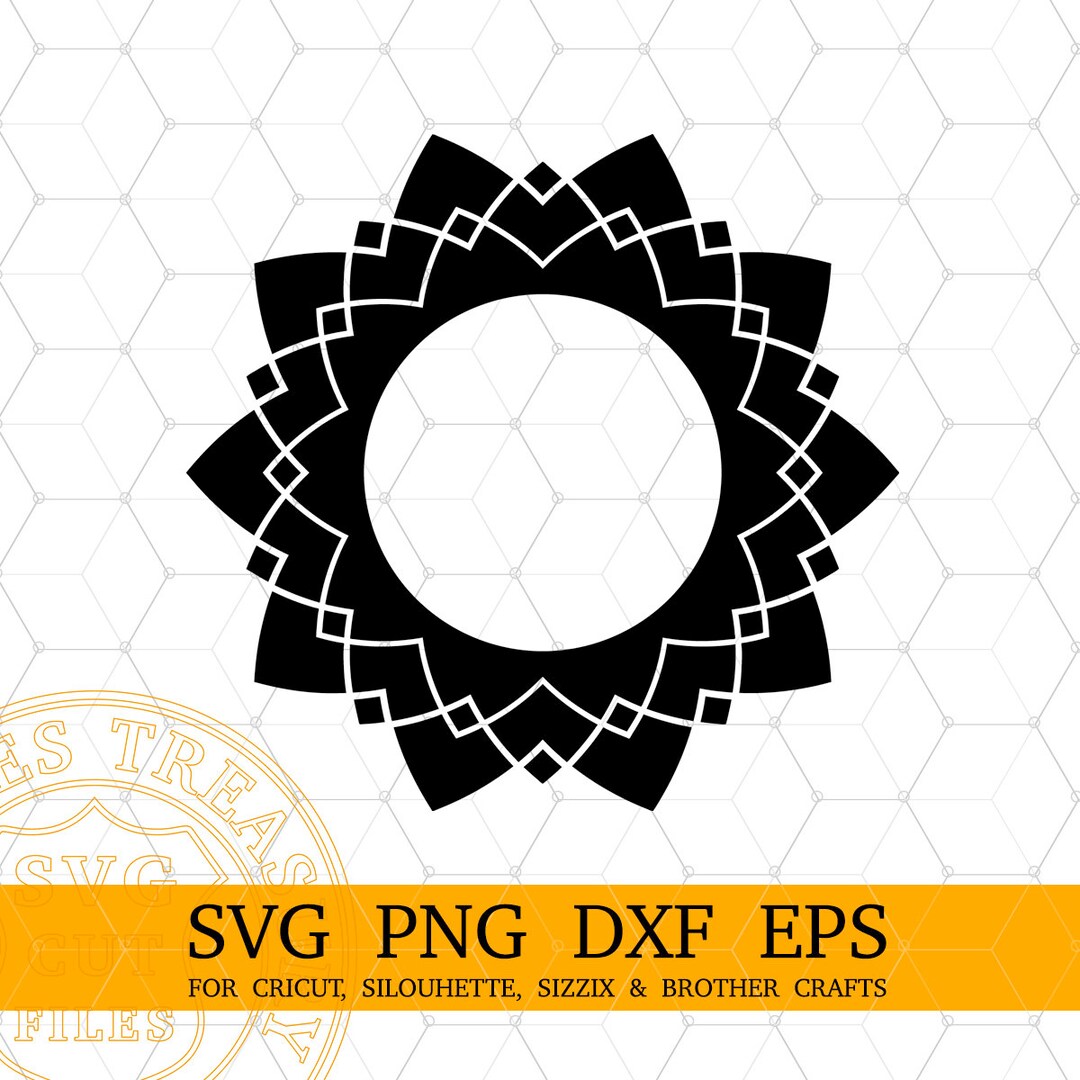 Circle Monogram Frames Svg Png Dxf Eps Cut Files for Cricut and ...