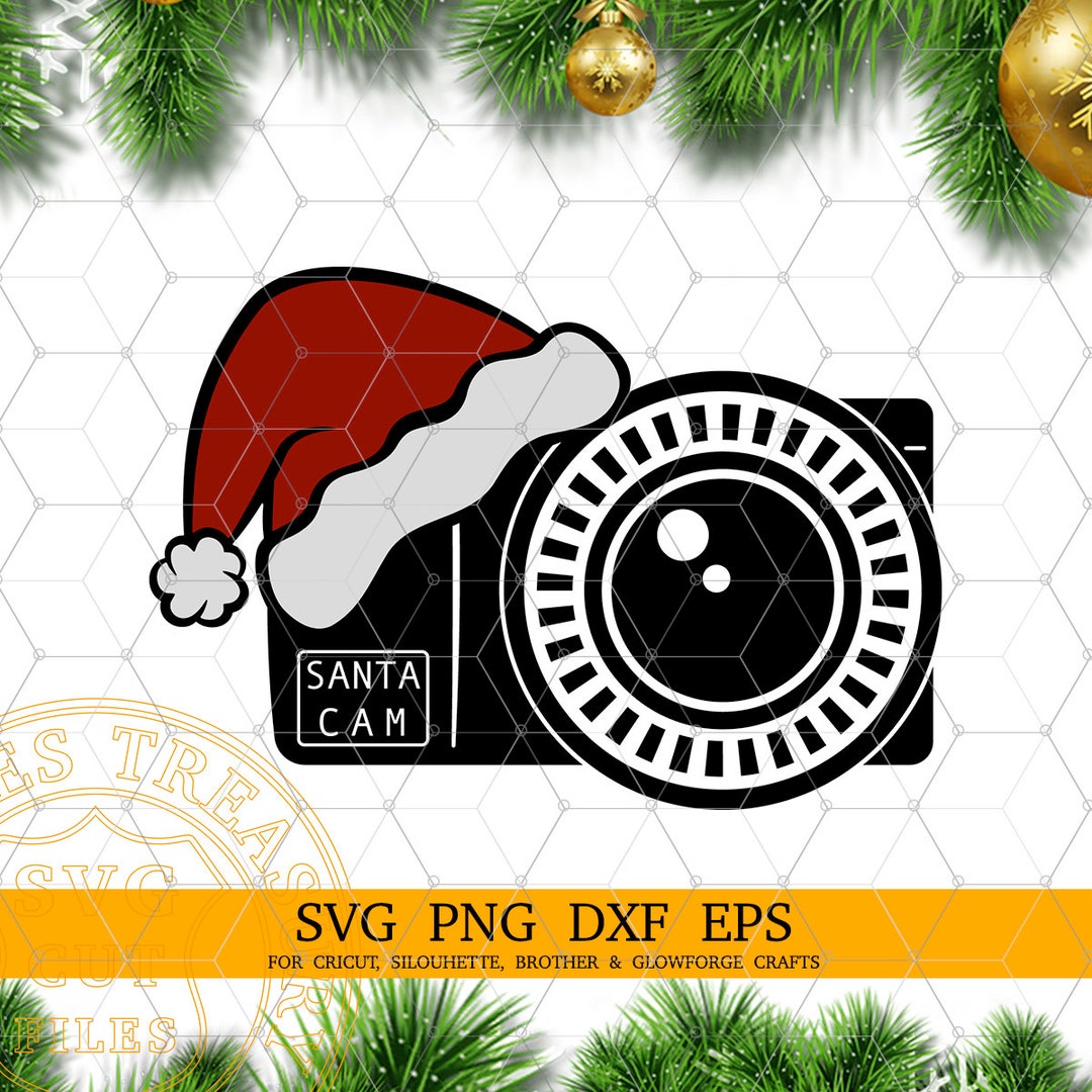 Santa Hat Cam Svg, Santa Camera Svg, Christmas Cam Lens Ugly Jumper Svg ...