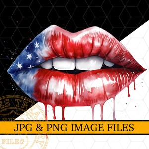 4th of July American Flag Lips Png Clipart Image Patriotic Lips ...