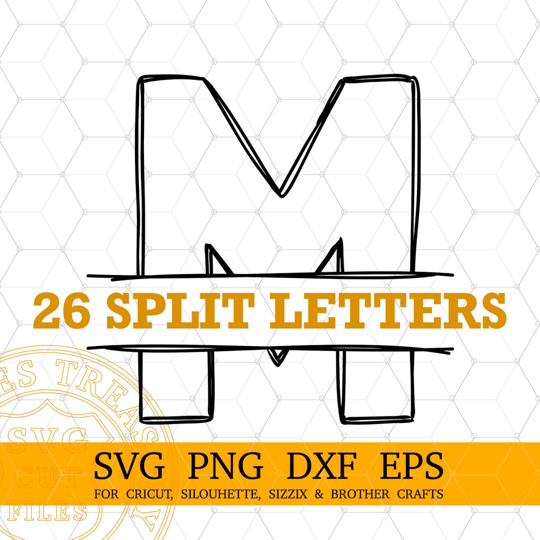 Split Doodle Monogram Font Letters Svg Png Dxf Eps Files, Cricut Font ...