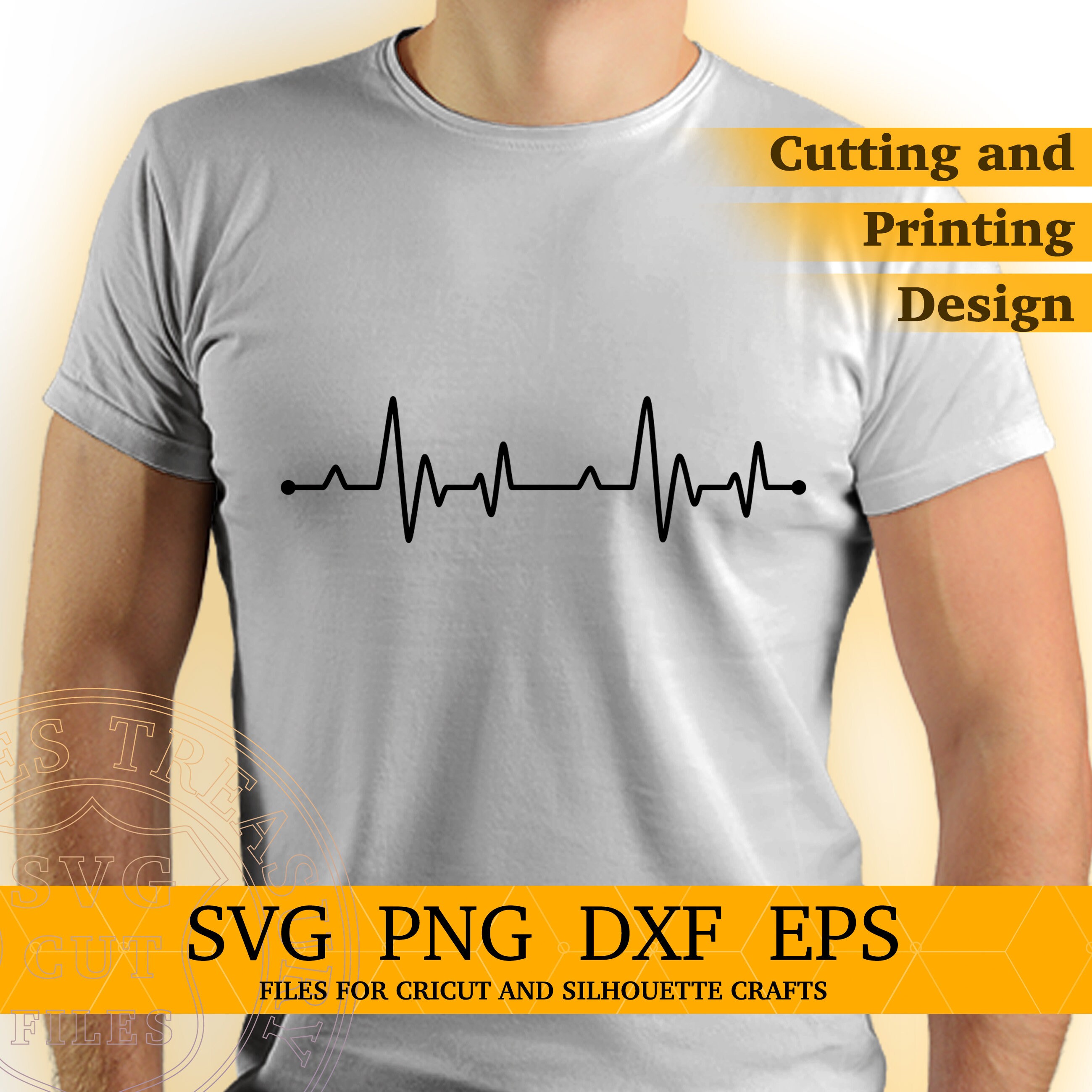 Heartbeat Svg Png Files for Cricut Cardiogram Svg Silhouette Heart ...