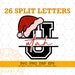 Santa Hat Monogram Letters Svg, Christmas Alphabet Png, Varsity Santa ...