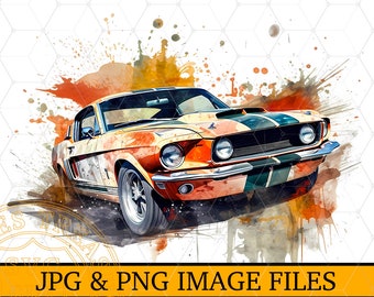 Retro Mustang PNG Design - Etsy