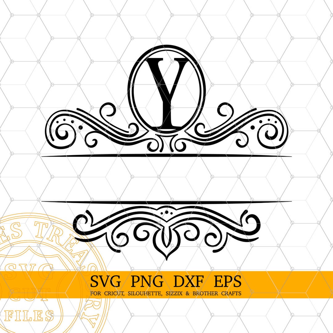 Split Letter Y Monogram Svg, Fancy Flourish Letter Svg, Split Last Name ...