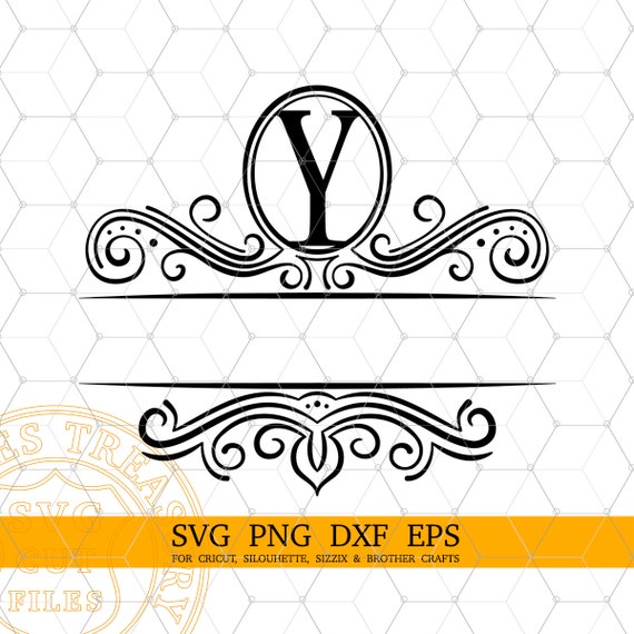 Split Letter Y Monogram Svg Fancy Flourish Letter Svg Split - Etsy