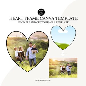 Heart Canva Frame Template, Valentine Canva Photo Frame Template ...