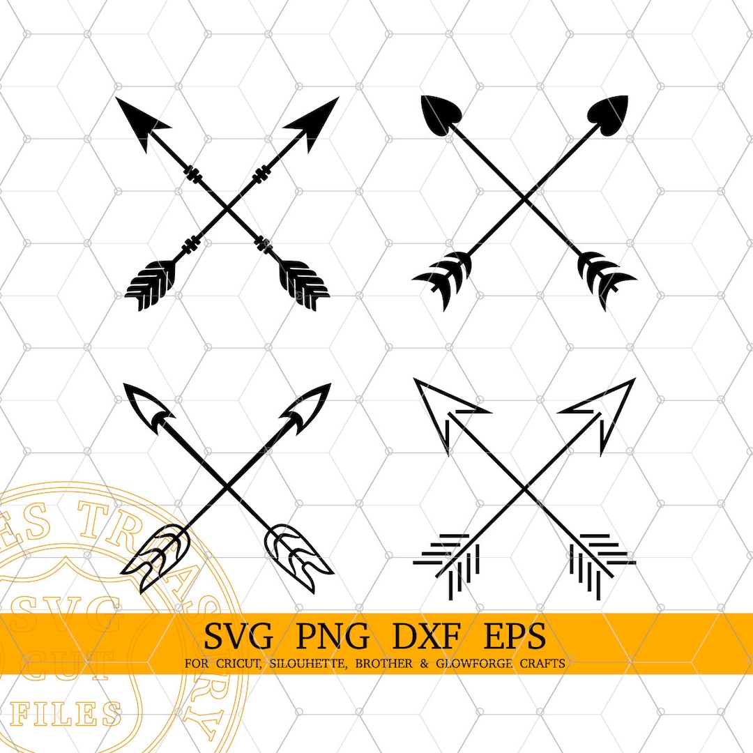 Arrows Svg, Png, Dxf, Crossed Arrows Svg, Crossing Tribal Arrow Svg ...