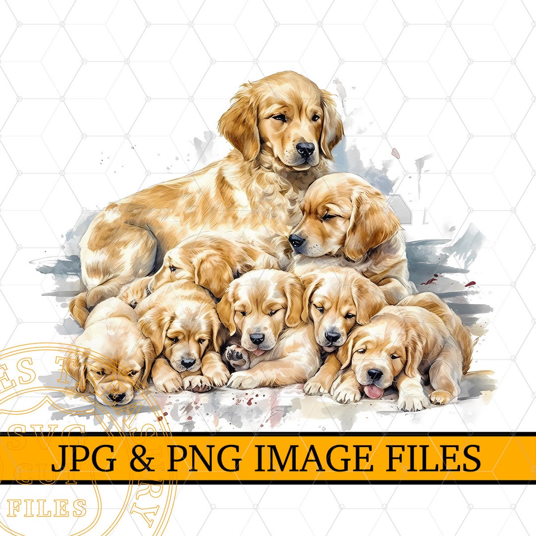 Watercolor Golden Retriever Png Sublimation Image Dog Clipart ...